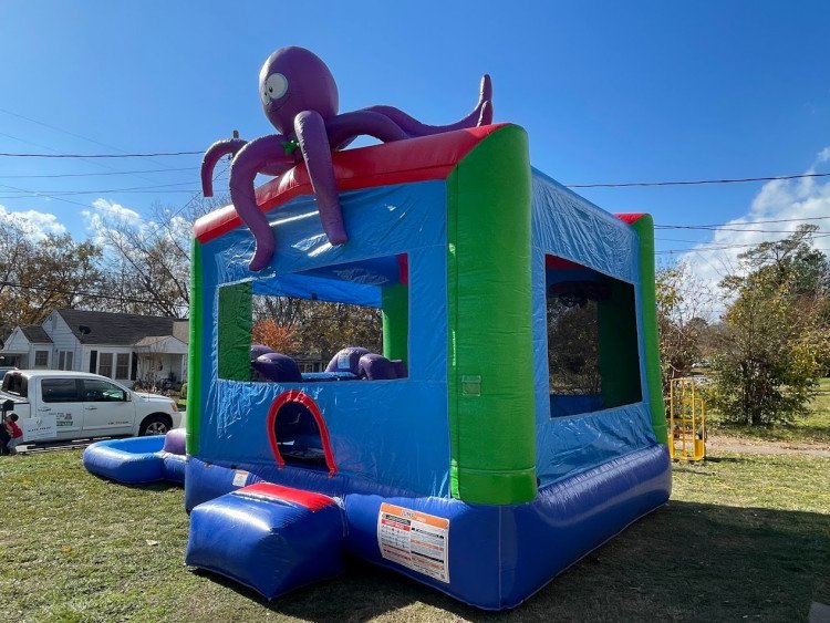 Wet/Dry - Octopus Bounce House W Slide Combo - Bouncing Elephant ...